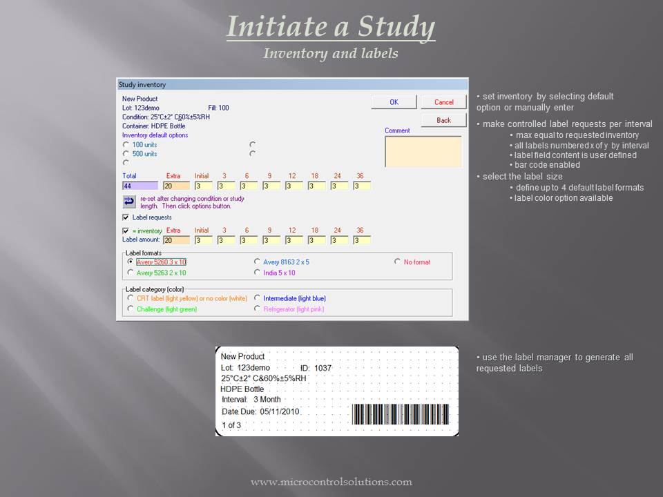 Micro CS Sample Login Details